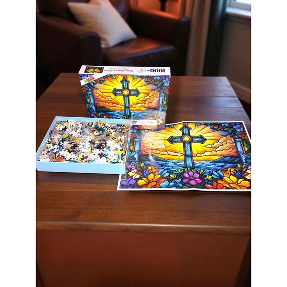 JIUJIU | Toys | Miniwan 00 Piece Stained Glass Cross Jigsaw Puzzle For ...